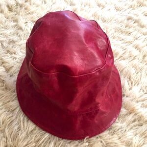 Coach | Accessories | Coach Red Leather Hat | Poshmark